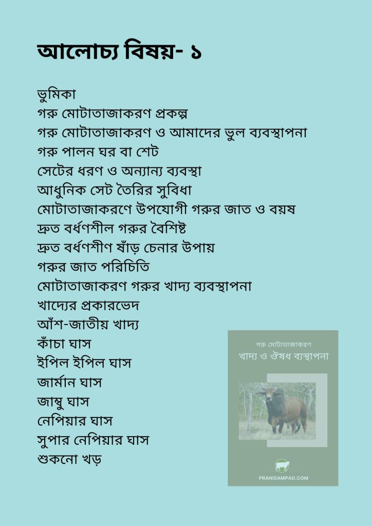 Beef Fattening Feed Management গরু মোটাতাজাকরণ Ebook - PraniSampad Dot Com